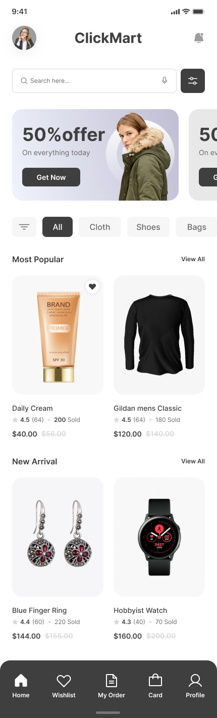 ClickMart - eCommerce App Template (Tailwind CSS + PWA) by pixelaxis